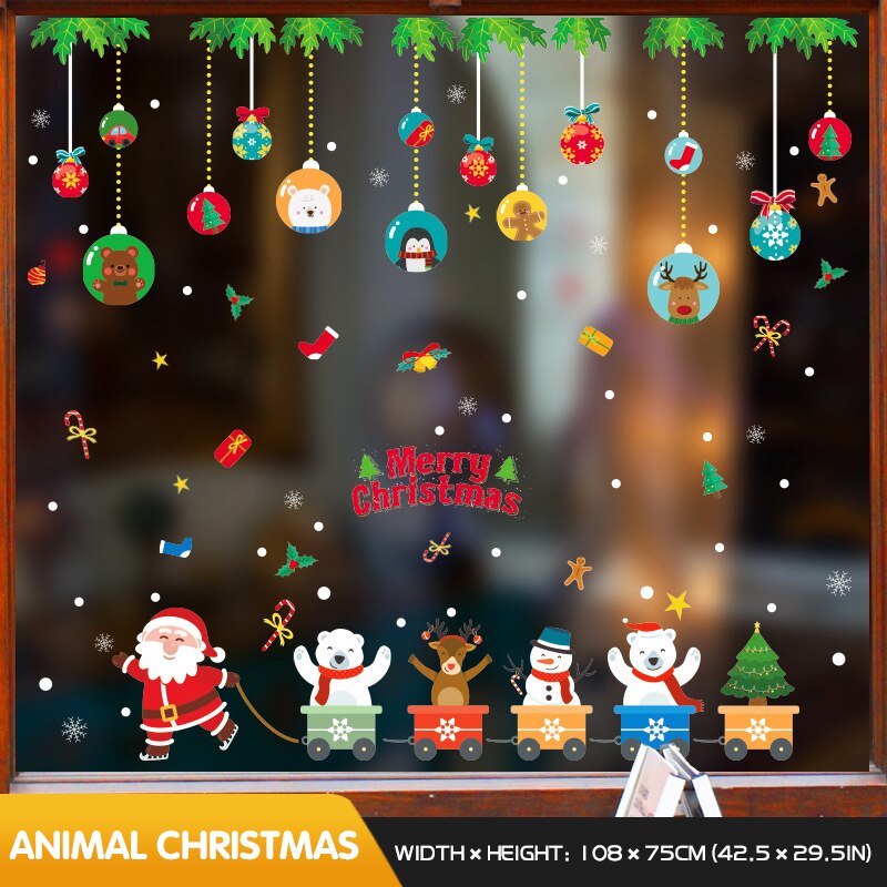 Christmas door stickers Christmas Eve scene layout... – Grandado