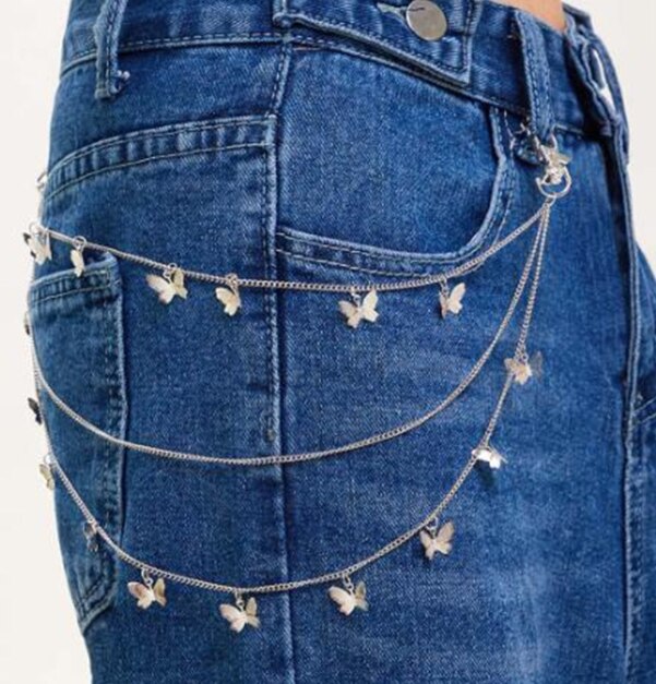 Women Punk Butterfly Pant Chain Belt Female Hip Ho... – Grandado