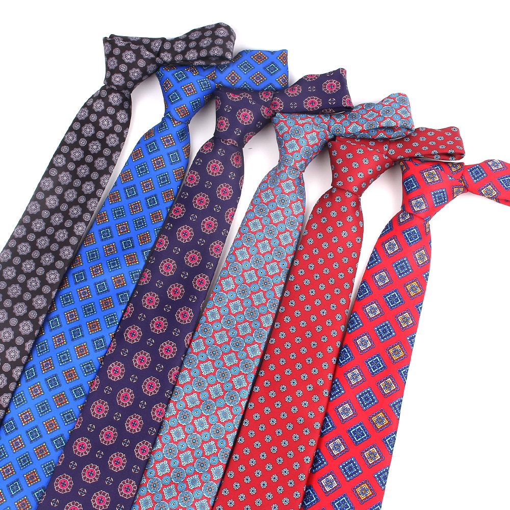Floral Ties Striped Print Neck Tie for Wedding Bus... – Vicedeal