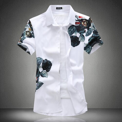 Summer brand Original Rose Splash ink Printing Men... – Vicedeal