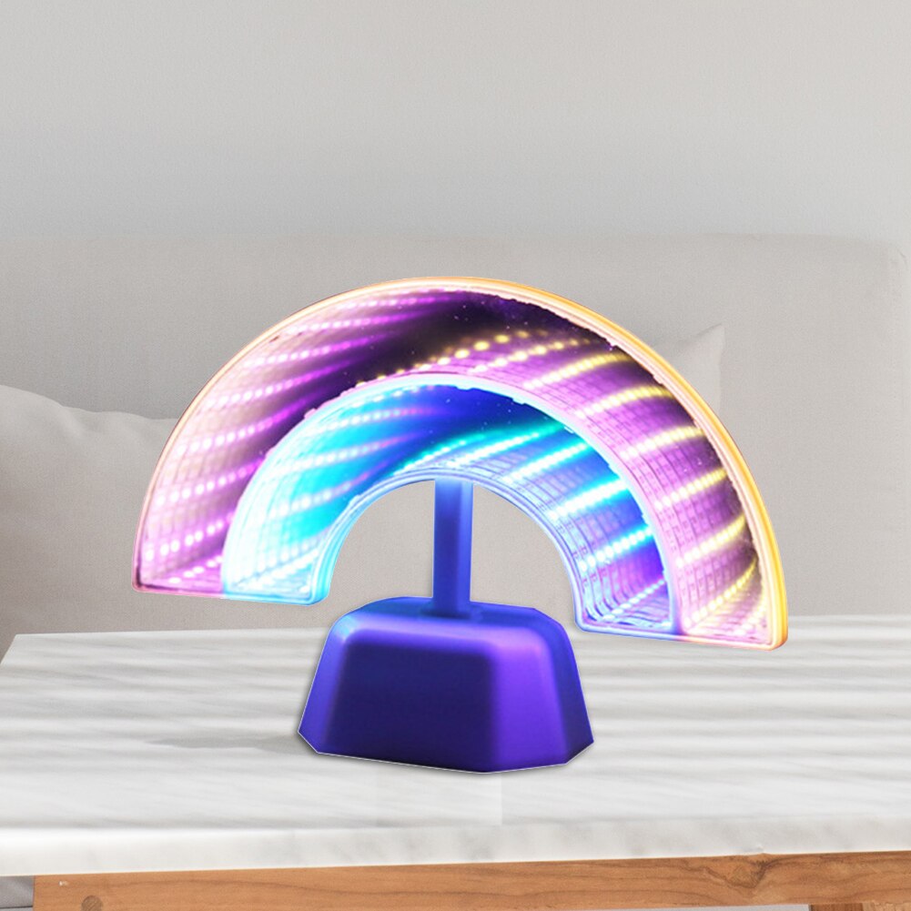 LED Neon Night Light Rainbow Mirror Tunnel Night L... – Grandado