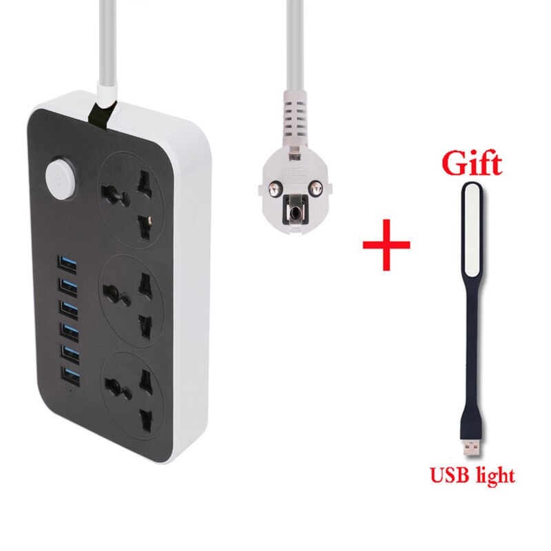 2 Round Pin EU RUS UK Plug Power Strip Switch 2M C... – Grandado
