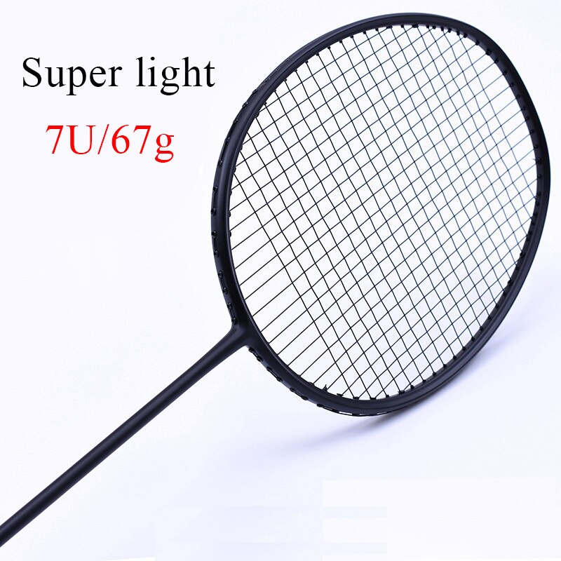 Super light 7U 67g Strung Badminton Racket Black C... – Grandado