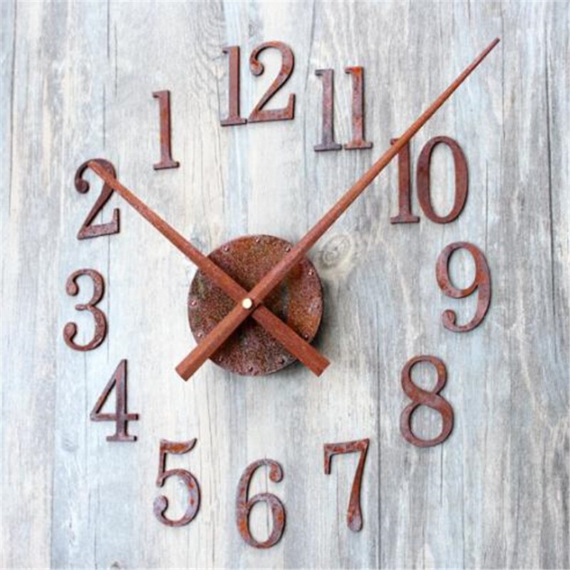 DIY Retro Old Rust Wall Clock Digital Wall Clocks ... – Grandado