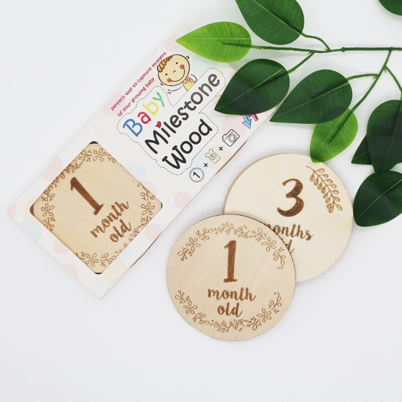 6 Pcs/set Newborn Wooden Month Milestone Cards Han... – Grandado
