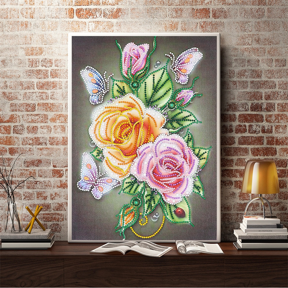 HUACAN Special Shaped Diamond Embroidery 5D Flower... – Grandado