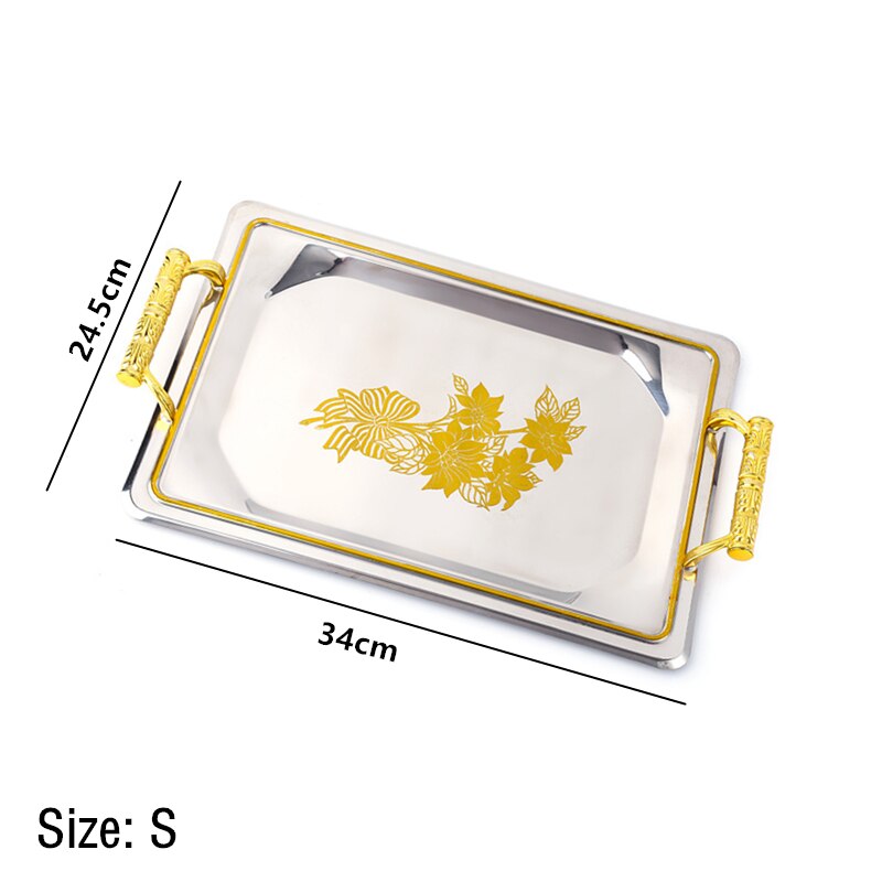 Silver Rectangular Tray Metal Material Fruit Plate... – Grandado