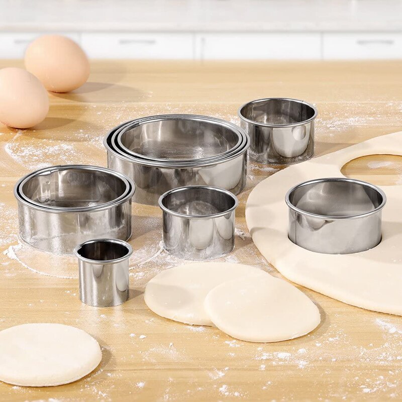 12PCS Round Cookie Biscuit Cutter Set Circle Pastr... – Grandado