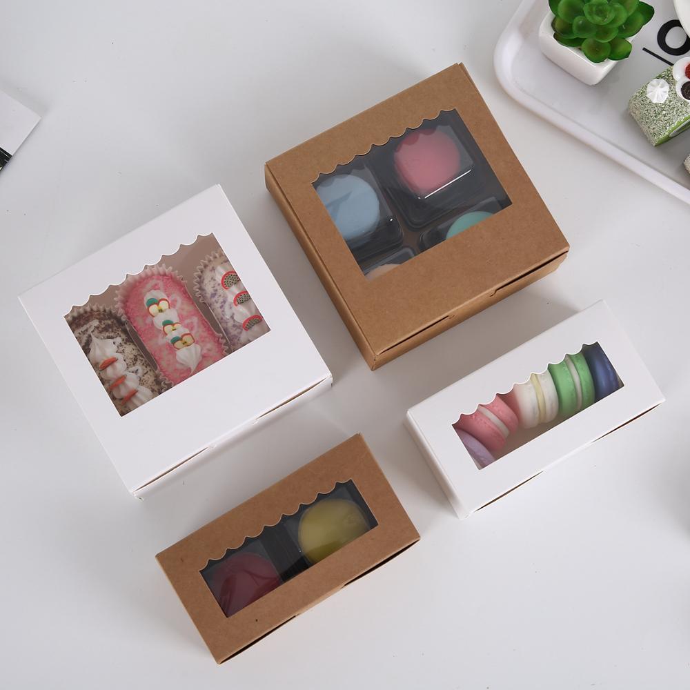 5pcs Brown Kraft Paper Bakery Boxes Packaging with... – Vicedeal