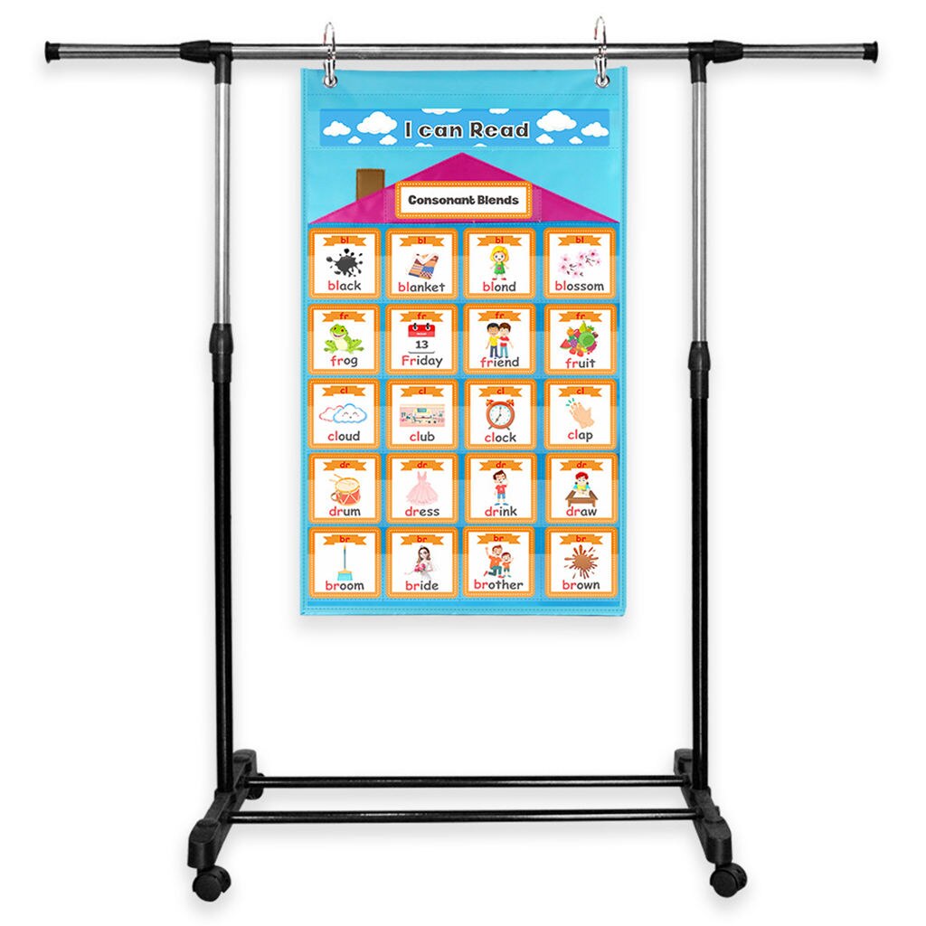 Reusable Pocket Chart Toy Blue with 154 Cards Educ... – Grandado