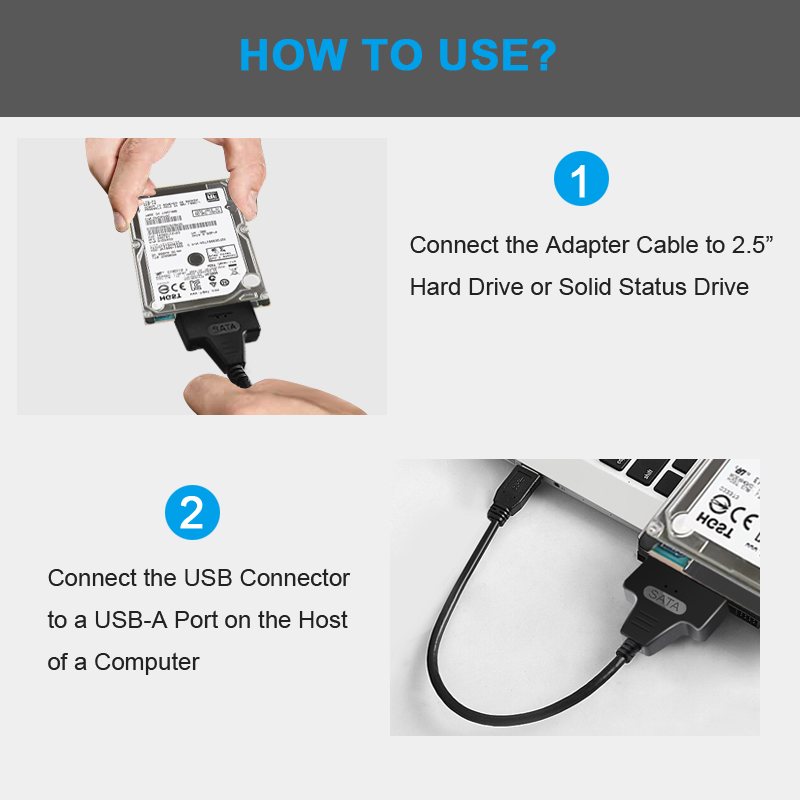 Super Speed USB 3.0 to SATA III 2.5" Hard Dis... – Grandado