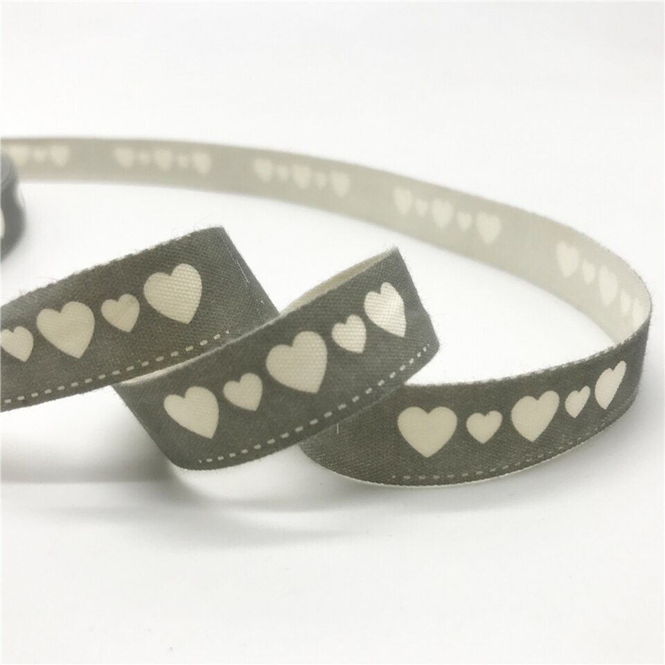 10mm 15mm 5Yards Cotton Ribbon Printed Love Ribbon... – Vicedeal