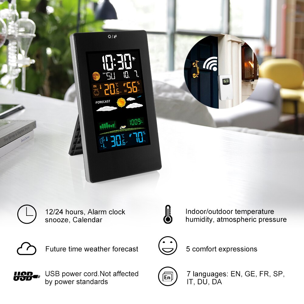 Digital Wall Clock Color Weather Station Temperatu... – Vicedeal