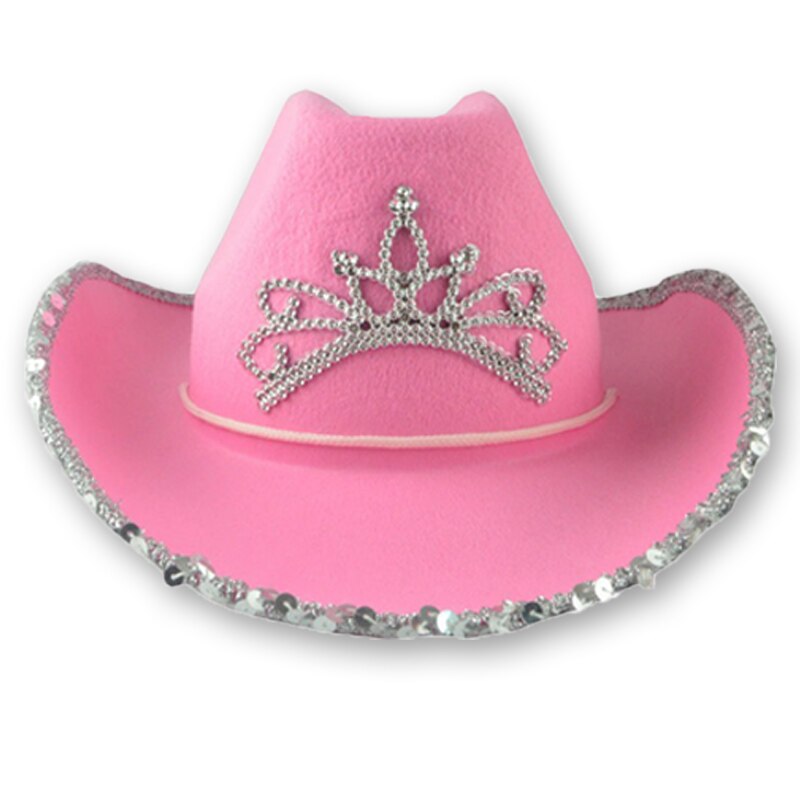 Crown Pink Cowboy Hat Western Cowgirl Hat for Wome... – Grandado
