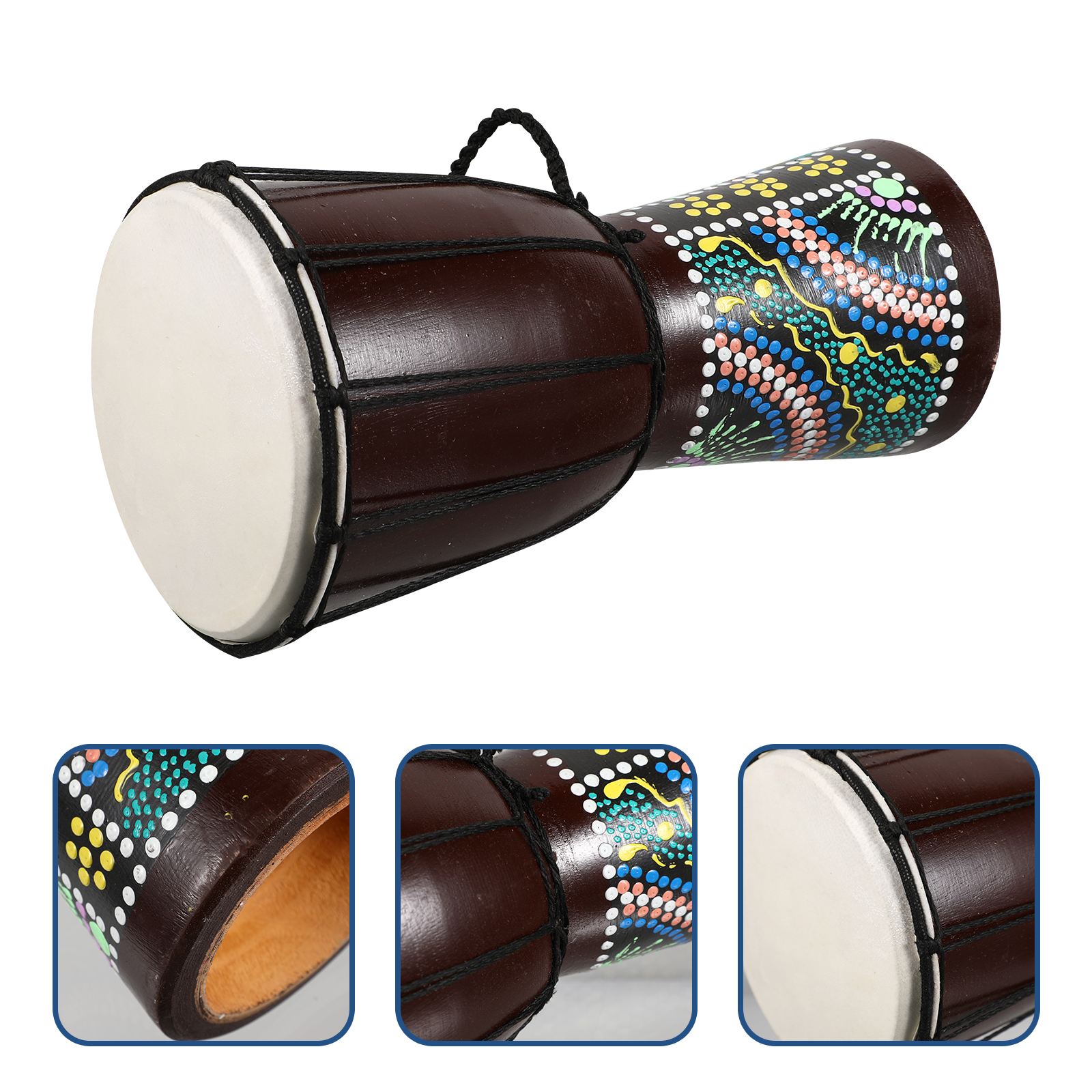 Children African Djembe Drum Wood Hand Drum Kids M... – Vicedeal