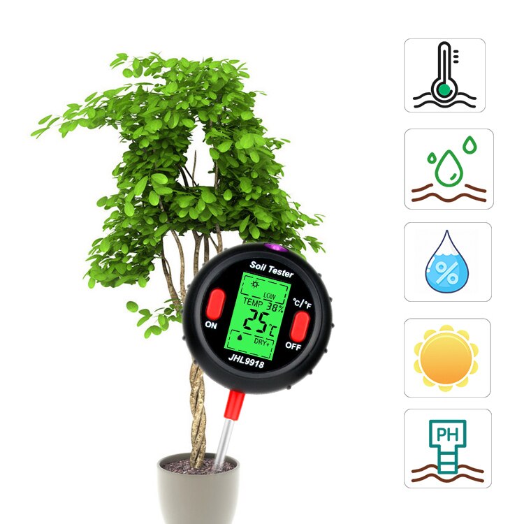 5 in 1 Soil Test Meter, Digital Soil Moisture PH T... – Grandado