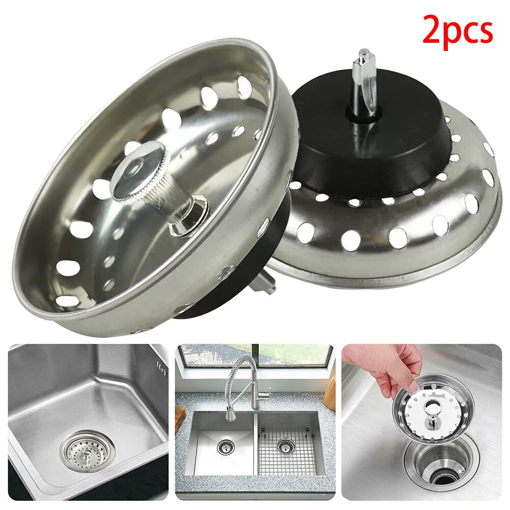 2Pcs Home Kitchen Flat Head Sink Plug Filter Water... – Vicedeal