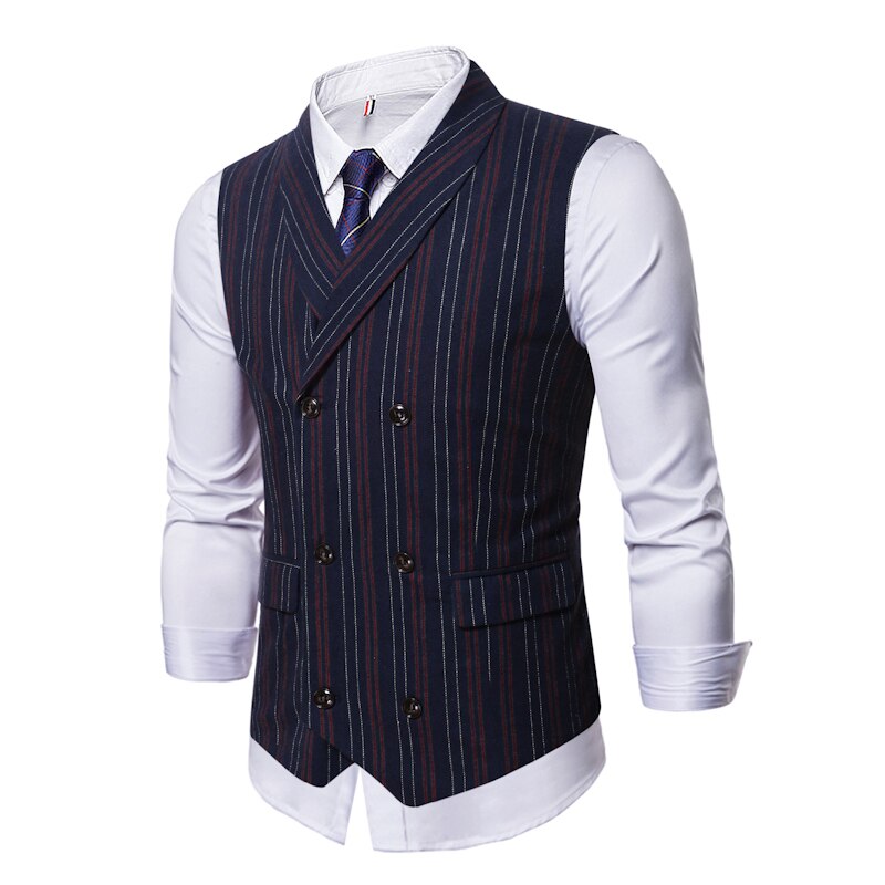 Striped Mens Formal Vest Waistcoats Party Business... – Grandado