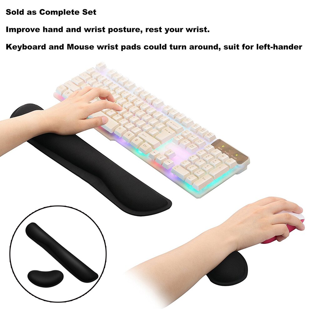 Ergonomic Shape Wrist Rest Pad Set Mouse Rest Memo... – Grandado