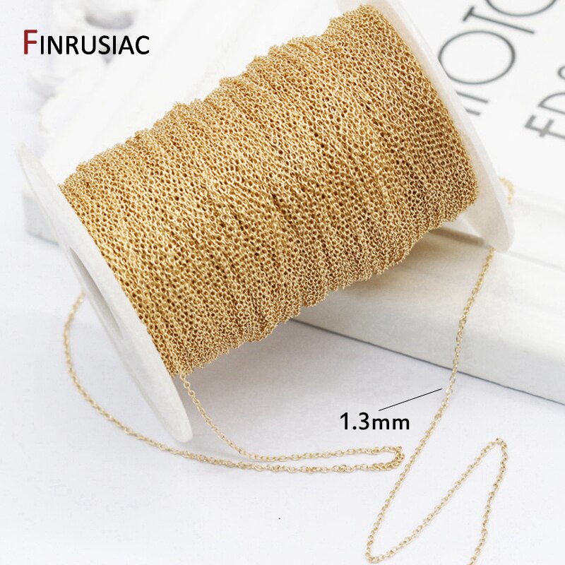 14K Real Gold Plated 1.3mm Thin Chain For DIY Jewe... – Grandado