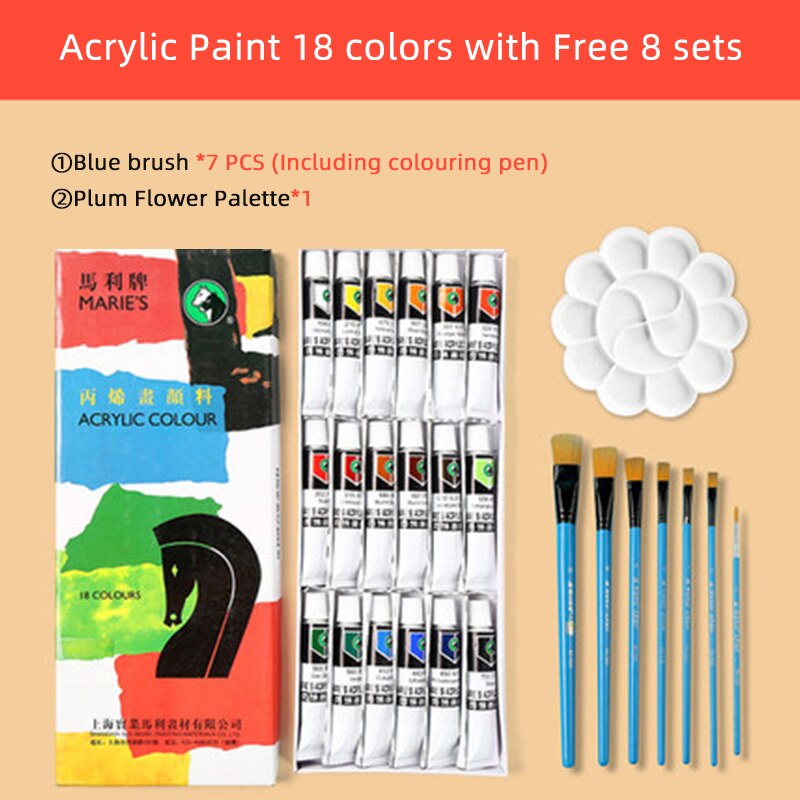 Marie’s acrylic paint set 12/24 color beginner art... – Vicedeal