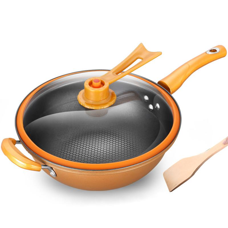 32cm Iron Frying Pan Heat-preserve Vacuum Pot Boil... – Grandado