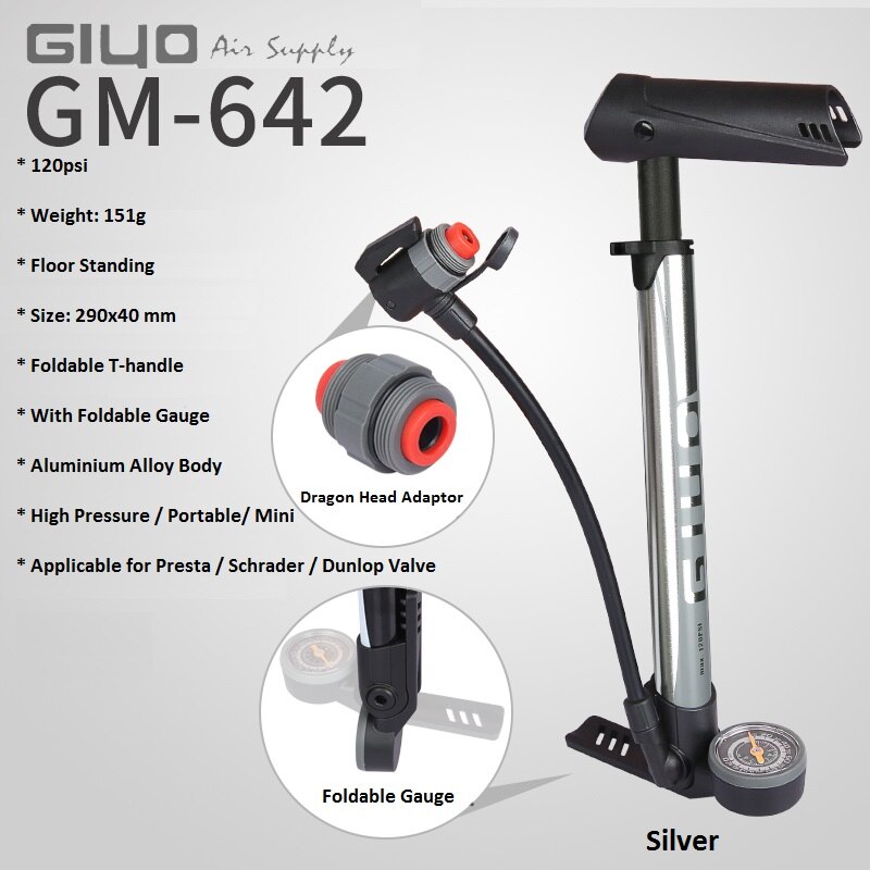 Giyo Bicycle 120psi Floor Standing Pump MTB Portab... – Grandado