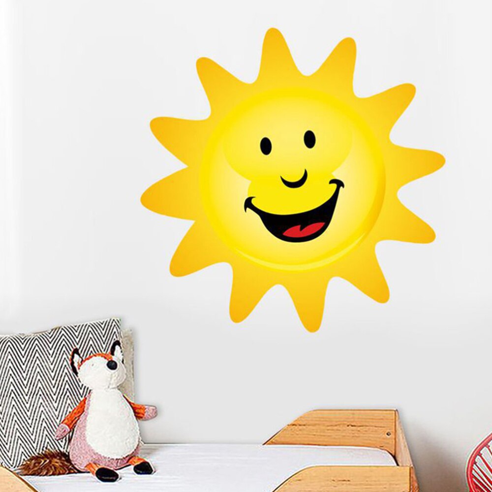 1PC Cartoon Funny Good Smiling Sun PVC Wall Decora... – Grandado