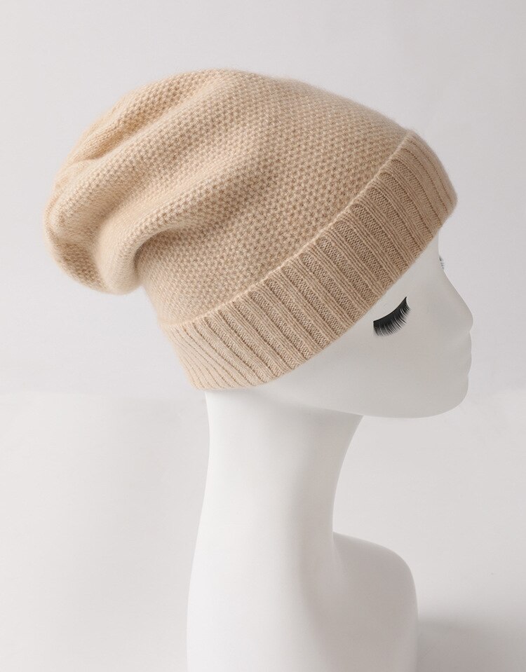 Naizaiga 100% cashmere Thick hat cashmere knit fol... – Grandado