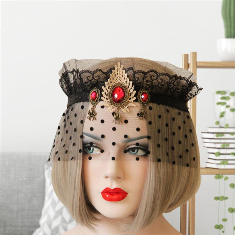 Halloween Black Mesh Jewel Crown Hair Woman Hoop H... – Grandado