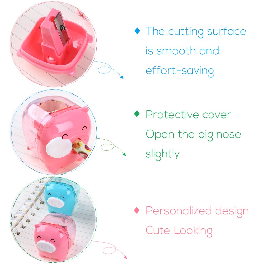 NUOLUX 5pcs Mixed Colors Piggy Pencil Sharpener Ca... – Grandado