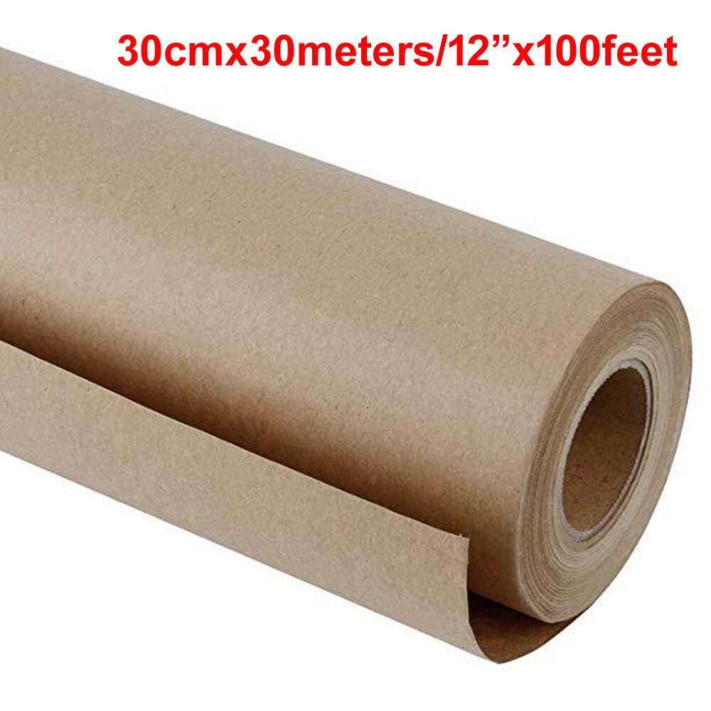 30 Meter Bruin/Wit Kraft Inpakpapier Roll Voor Bru... – Vicedeal