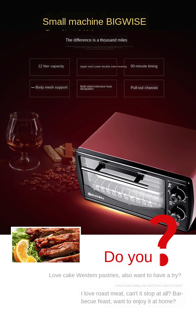 Double-Layer 12L Multi-Function Mini Toaster Oven ... – Vicedeal