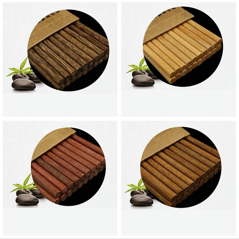 10 Pairs Chopstick Reusable wooden bamboo Chinese ... – Grandado