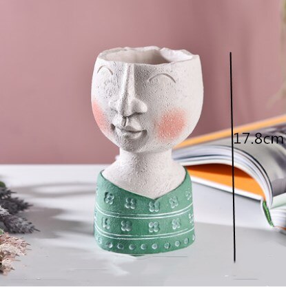 art Portrait sculpture vase flower pot Garden stor... – Grandado
