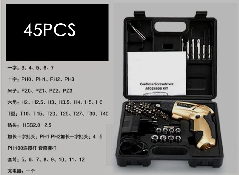 HIMOSKWA 4.8v 45pcs Electric Screwdriver Lithium B... – Grandado