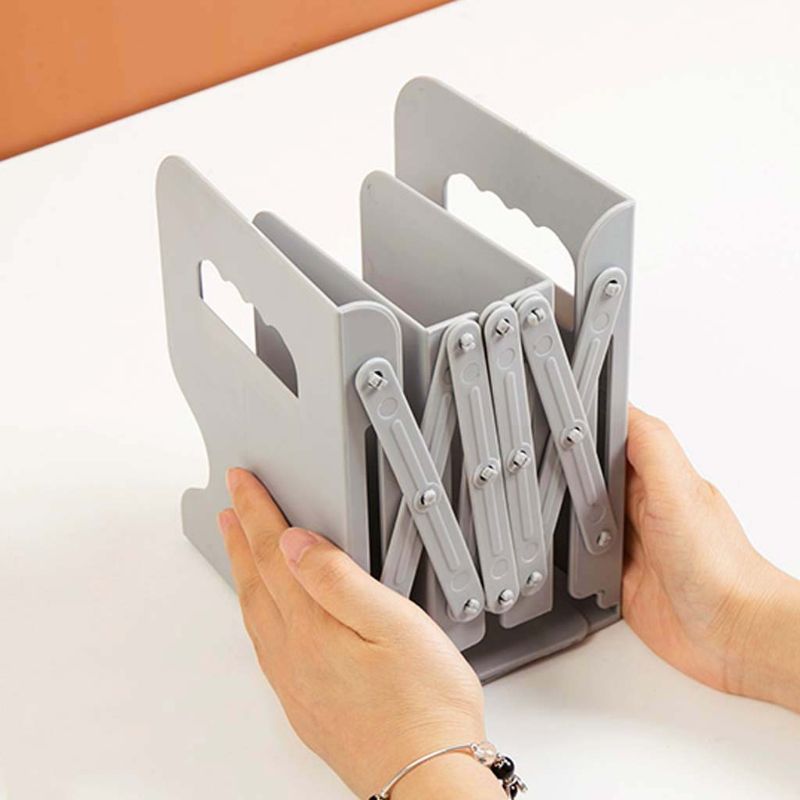 Adjustable Book Holder Bookends with Pen Holder Co... – Grandado