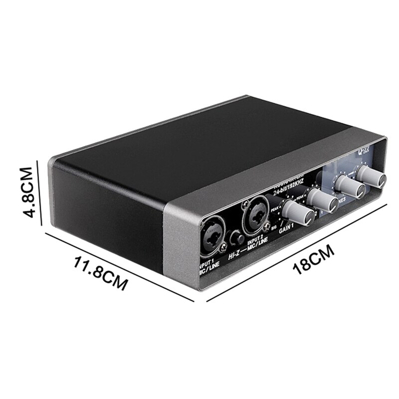FULL-Audio Interface 24 Bit/192 Khz 2X2 USB Sound ... – Grandado