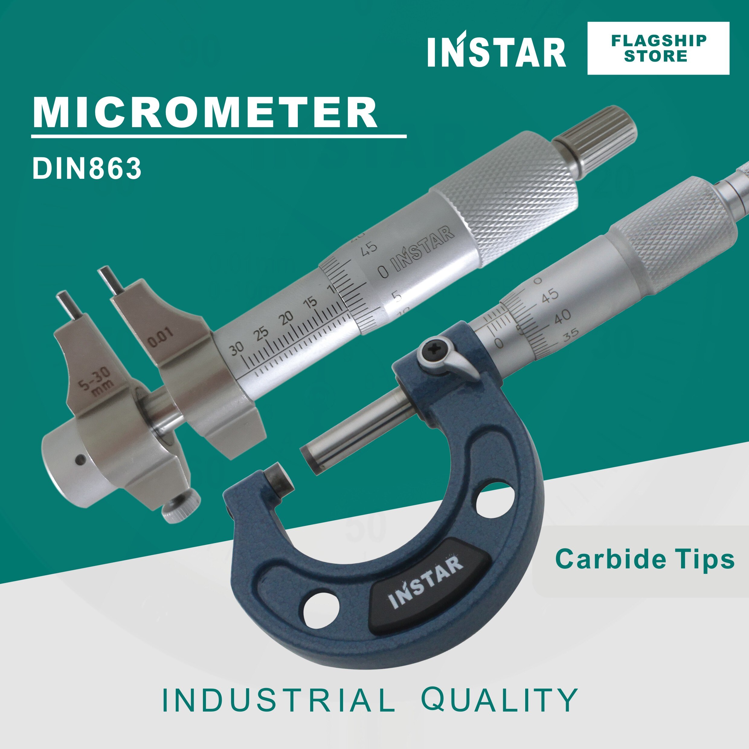 Instar Micrometer Buiten 0-25Mm Carbide Tips 25-50... – Vicedeal