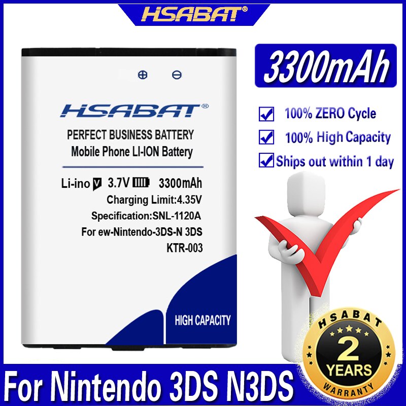 HSABAT KTR-003 3300mAh Battery For Nintendo 3DS N3... – Grandado