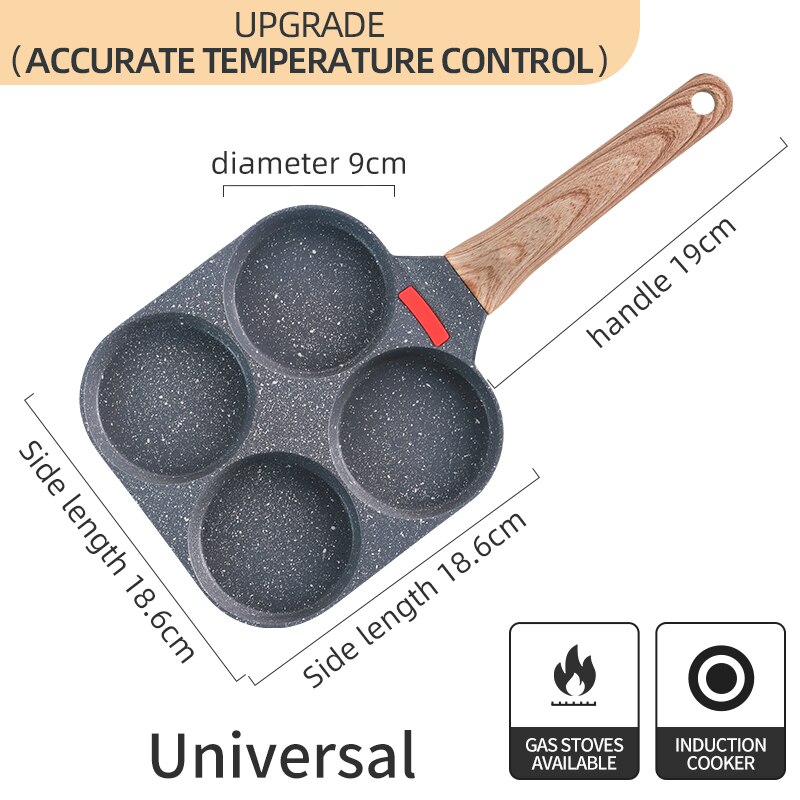 4 Holes Egg Frying Pan Kitchen Tools Hamburger Non... – Grandado
