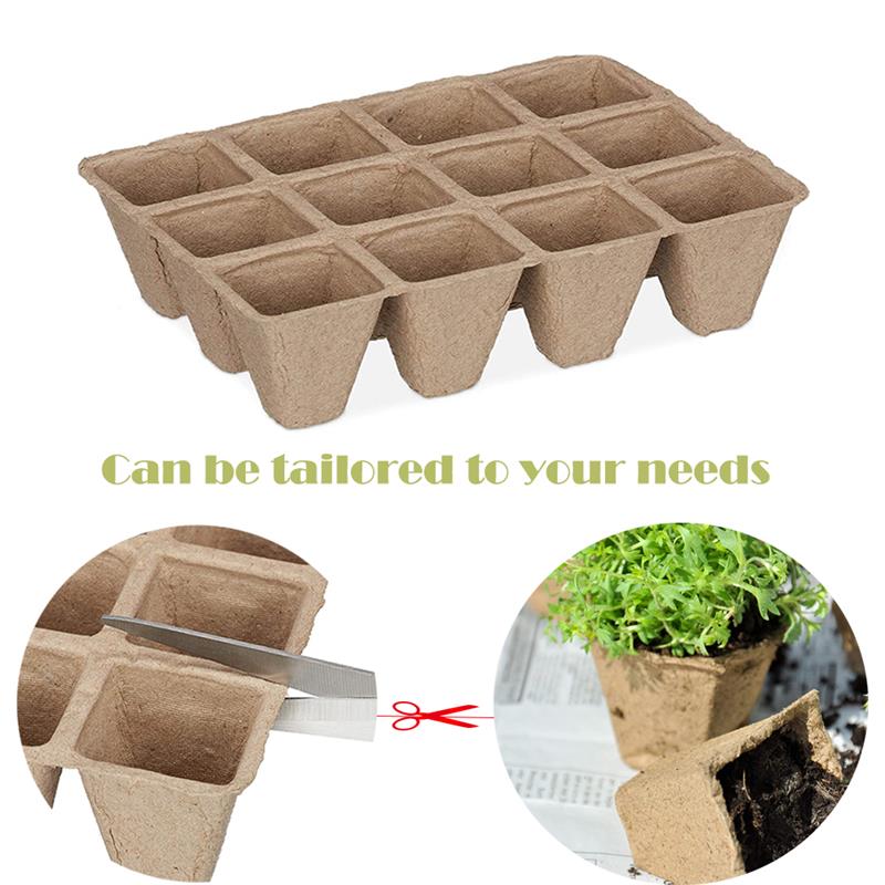 12-Hole Pulp Seedling Tray Disposable Nursery Tray... – Grandado