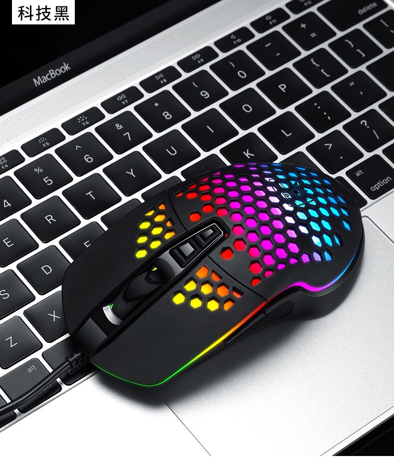 Friends Wolf V9 Wired Gaming Mouse Porous Hollow o... – Grandado