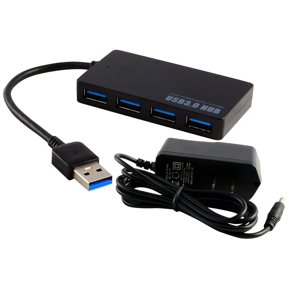 Powered 4-Port USB 3.0 Hub 5Gbps Portable Compact ... – Vicedeal