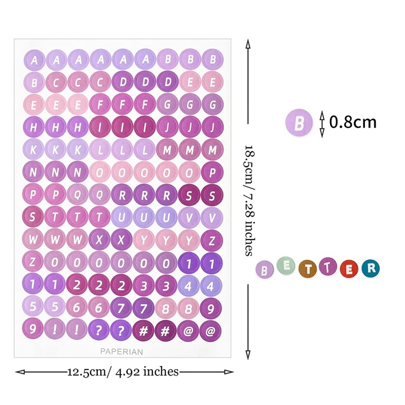 12 Sheets Colorful Letter Stickers Alphabet Letter... – Grandado