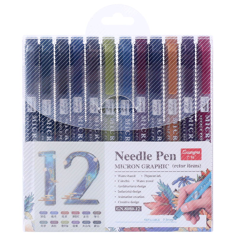 12 Color/set Liner Pen Waterproof Smooth Fine line... – Grandado