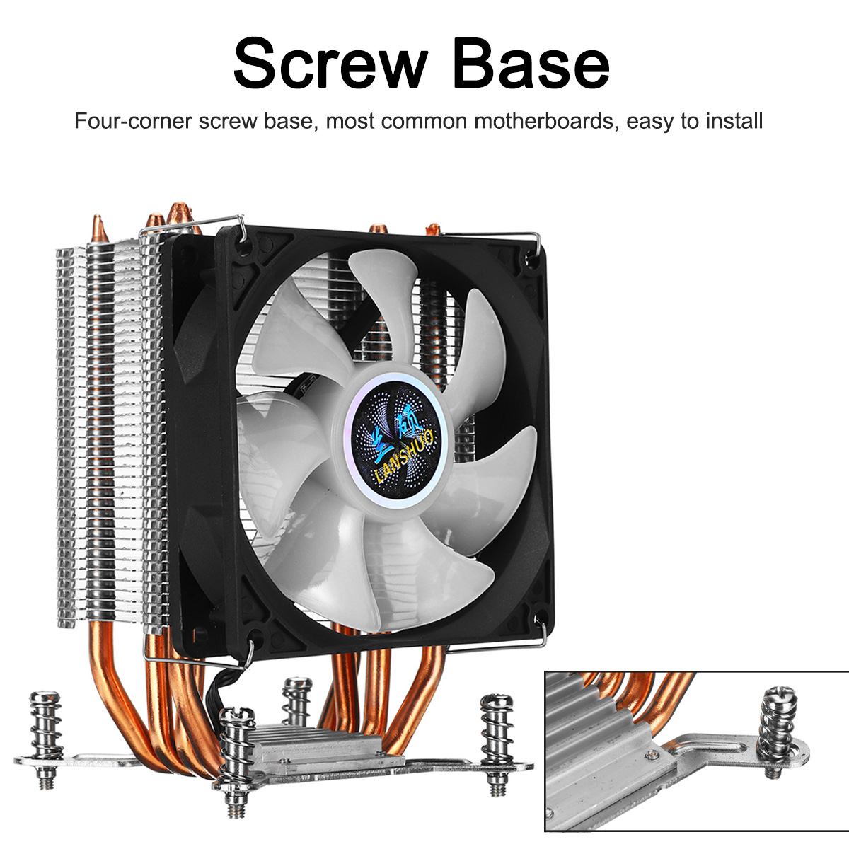 4 Copper Heatpipe CPU Cooler for Aurora Light Cool... – Grandado