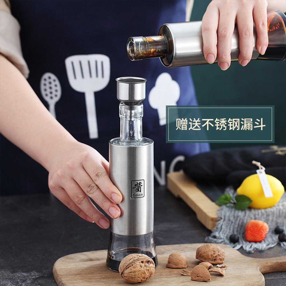 Roestvrij Staal Glas Olie Pot Olie Fles Azijn Pot ... – Vicedeal