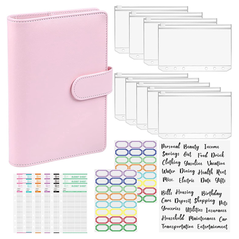 A6 PU Leather Noterbook Binder 6 Ring Binder Cover... – Vicedeal