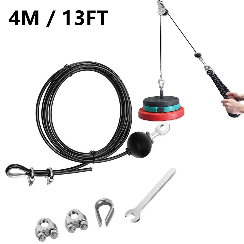 4M Adjustable Gym Cable Wire Rope Heavy Duty Steel... – Grandado